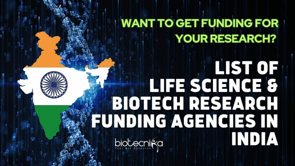 Life Science Research Funding Agencies in India - Complete List