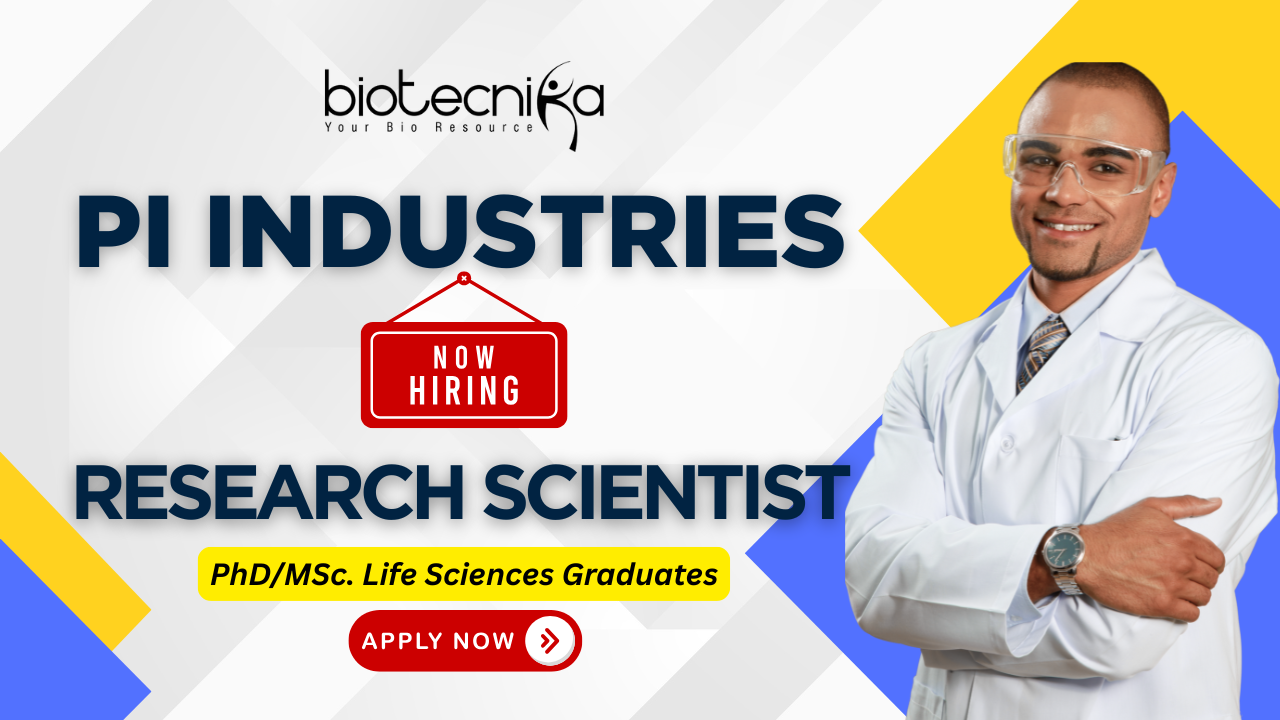 Research Scientist job at PI Industries Ltd | Life Science Jobs