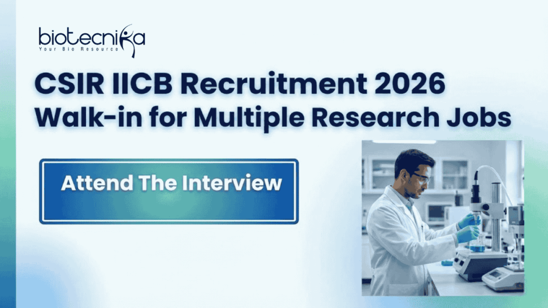 CSIR-IICB Recruitment for Research Jobs | Walk-in Interview