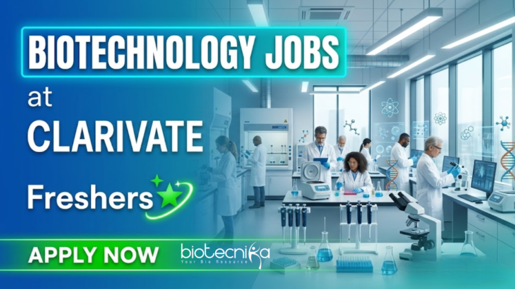 Biotechnology Jobs for Freshers at Clarivate | Apply Now